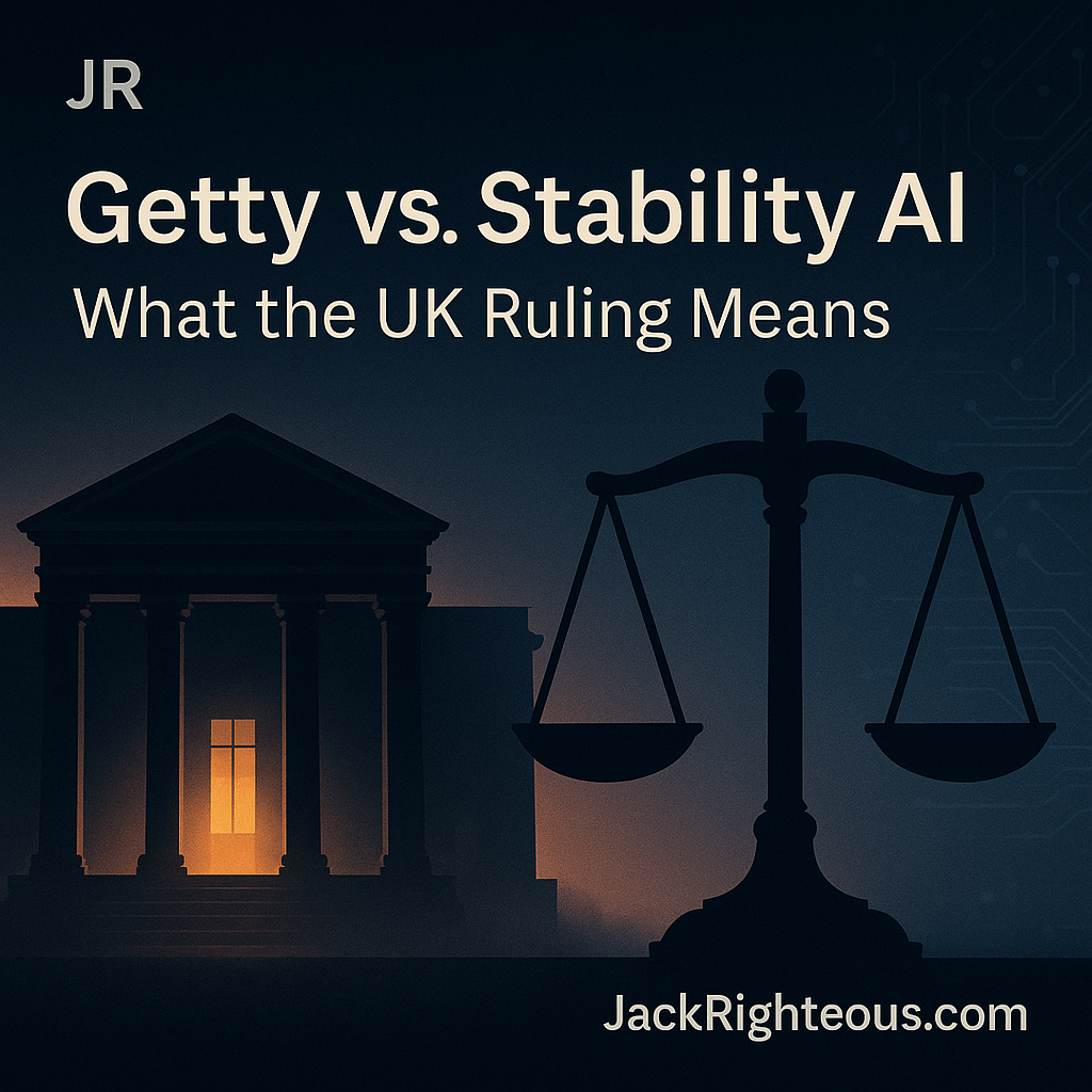Getty vs. Stability AI: What the UK ruling means in 2025 – Jack Righteous