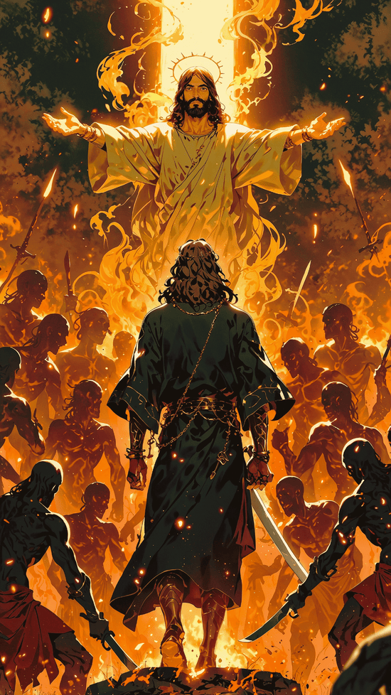 Free Download: Epic Anime Jesus Battling Demons Art (AI) - Jack ...