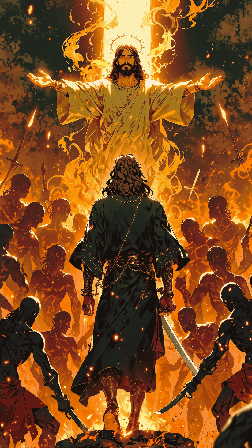 Free Download: Epic Anime Jesus Battling Demons Art (AI) - Jack ...