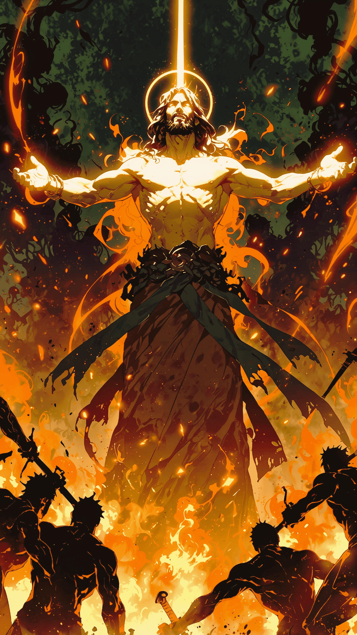Free Download: Epic Anime Jesus Battling Demons Art (AI) - Jack ...