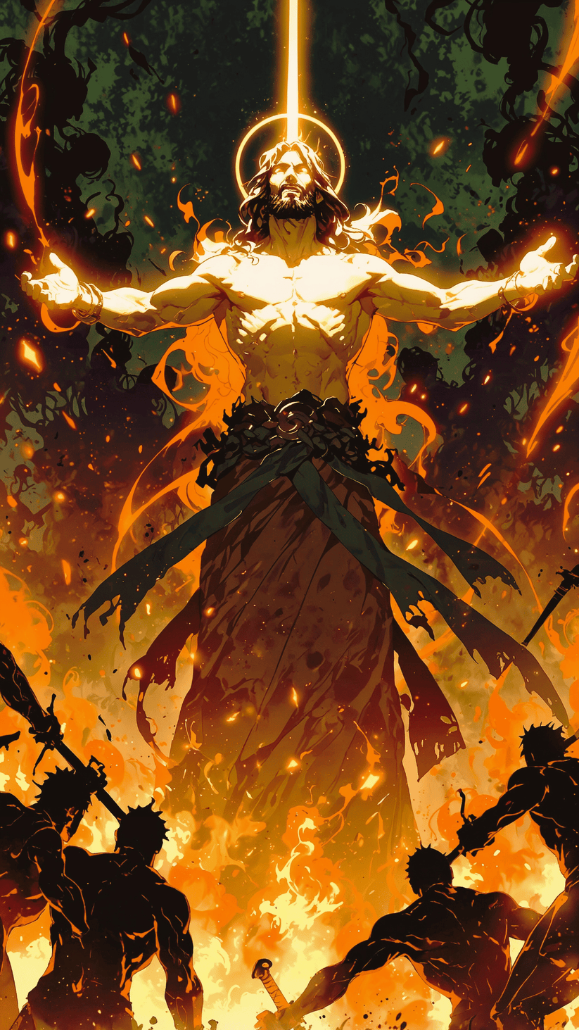 Free Download: Epic Anime Jesus Battling Demons Art (AI) - Jack ...