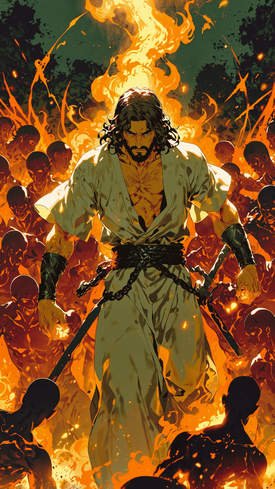Free Download: Epic Anime Jesus Battling Demons Art (AI) - Jack ...
