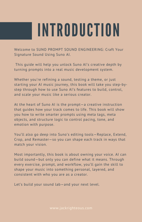 Suno Prompt Sound Engineering Guide - First Edition – Jack Righteous
